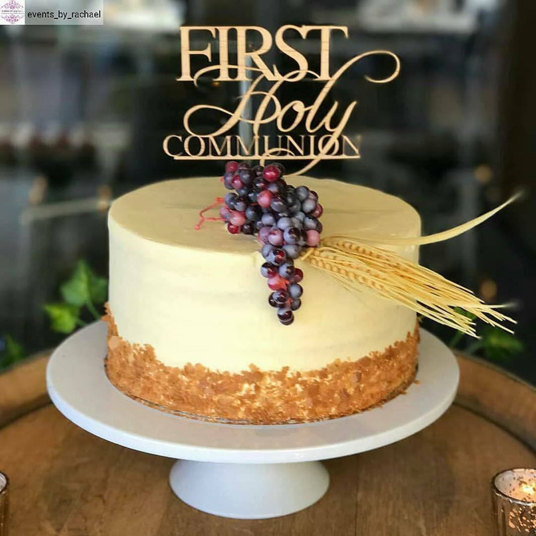 First Holy Communion Cake Topper, Communion Cake Topper - Etsy