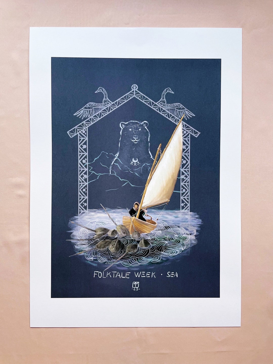 Folktale Sea Art Print. Limited Edition A3 Print. Sea Folklore Wall Art ...