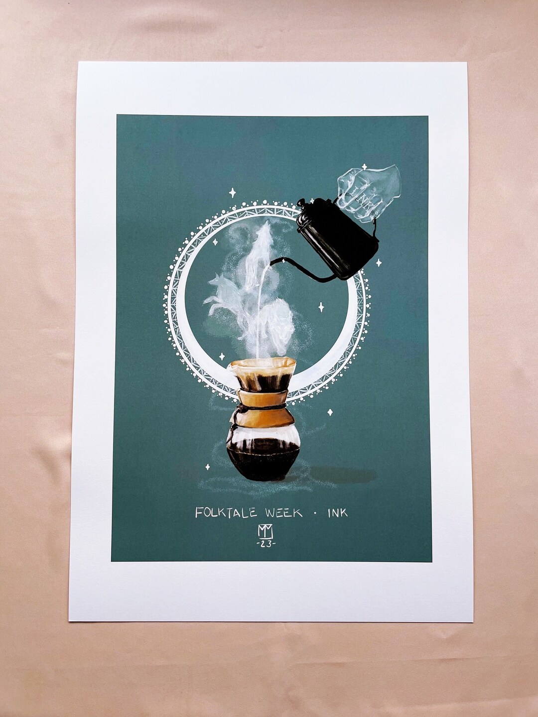 Folktale Ink Art Print. Mysterious Ink Wall Art. Fairytale Wolf ...