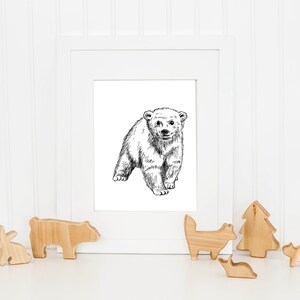 Baby Bear Printable, Cute Bear Poster, Woodland Animals, Kids Wall Art ...