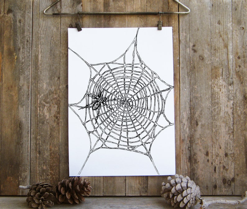 Halloween Spider Web Digital Print Black and White Cobwebs | Etsy