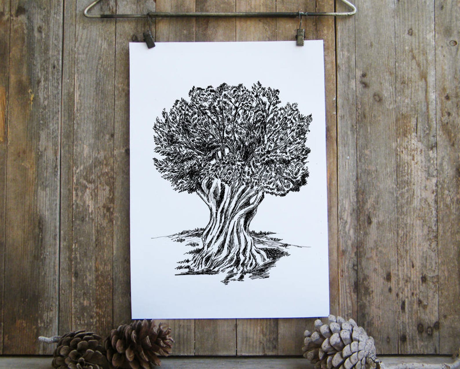 Olive Tree Paintings Tree Print Printable Wall Art Nature | Etsy