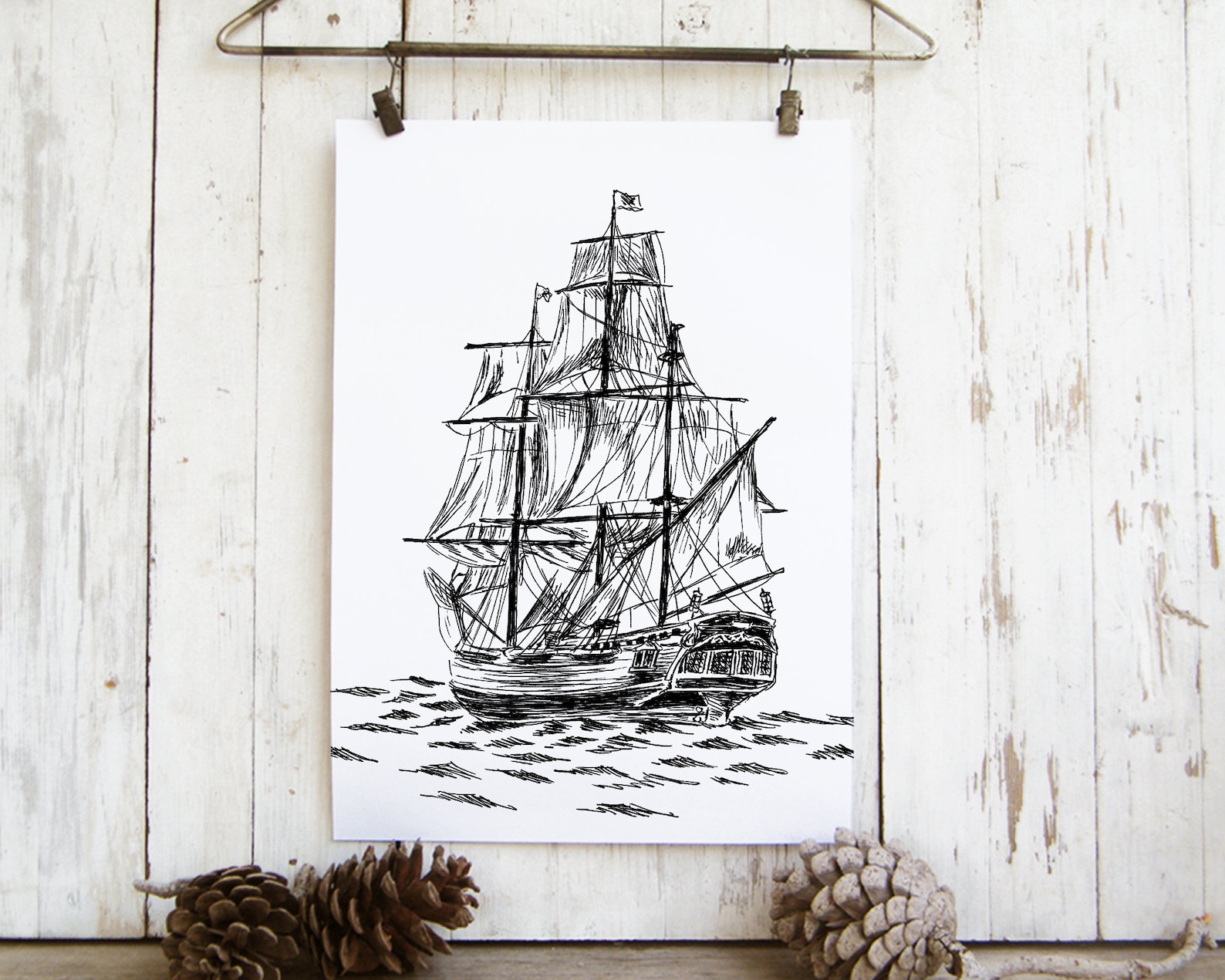 Printable Ship Art Print Unique Nautical Art Print | Etsy