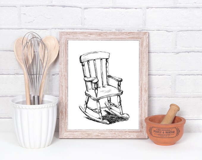 Rocking Chair 1902 Original Patent Print Blueprint Drawing 1900s ...