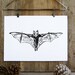 Halloween Bat Digital Print Bat Wall Art Bat Poster Black - Etsy