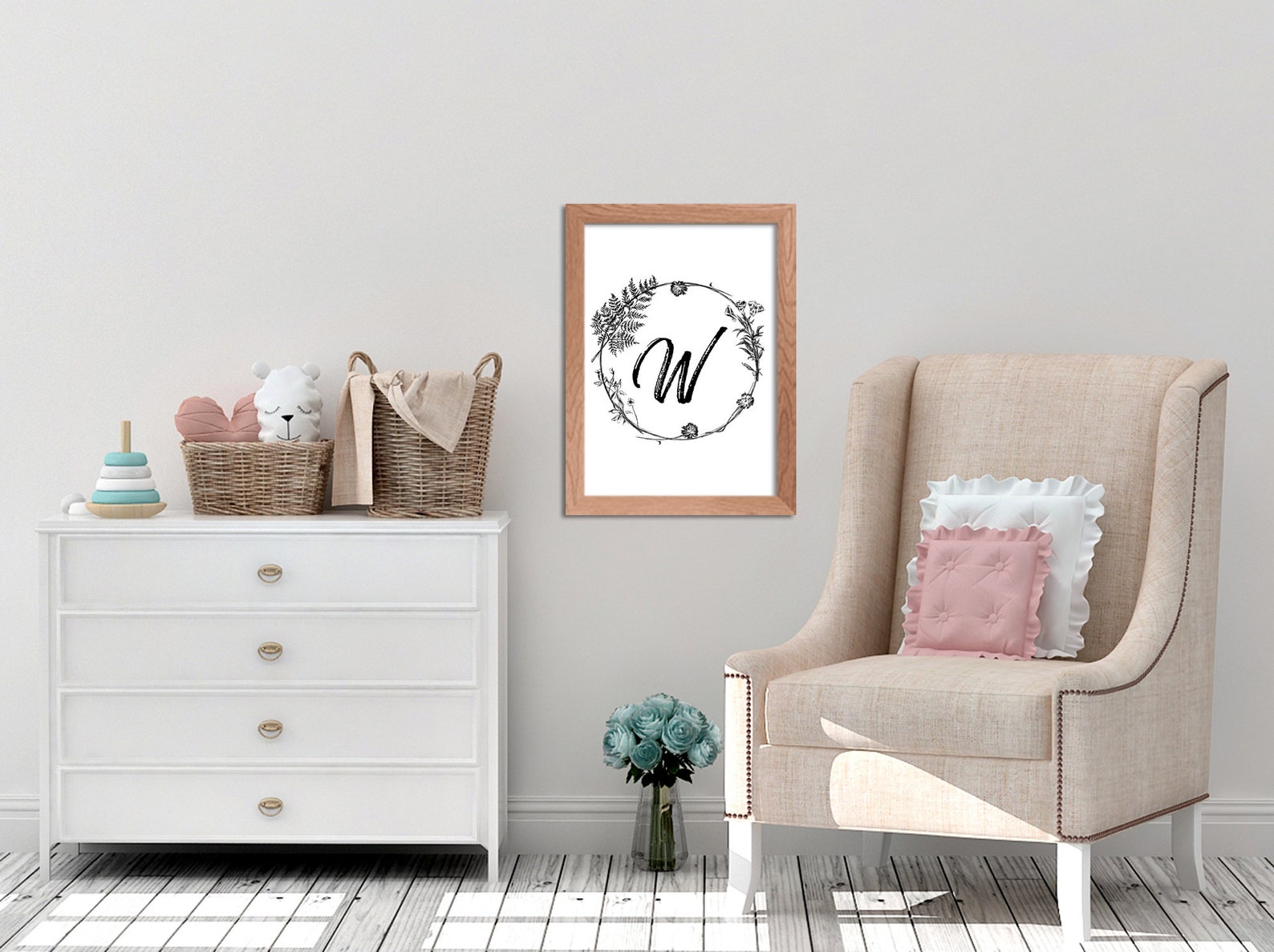 Instant Download Monogram Monogram Poster Custom Name Decor | Etsy