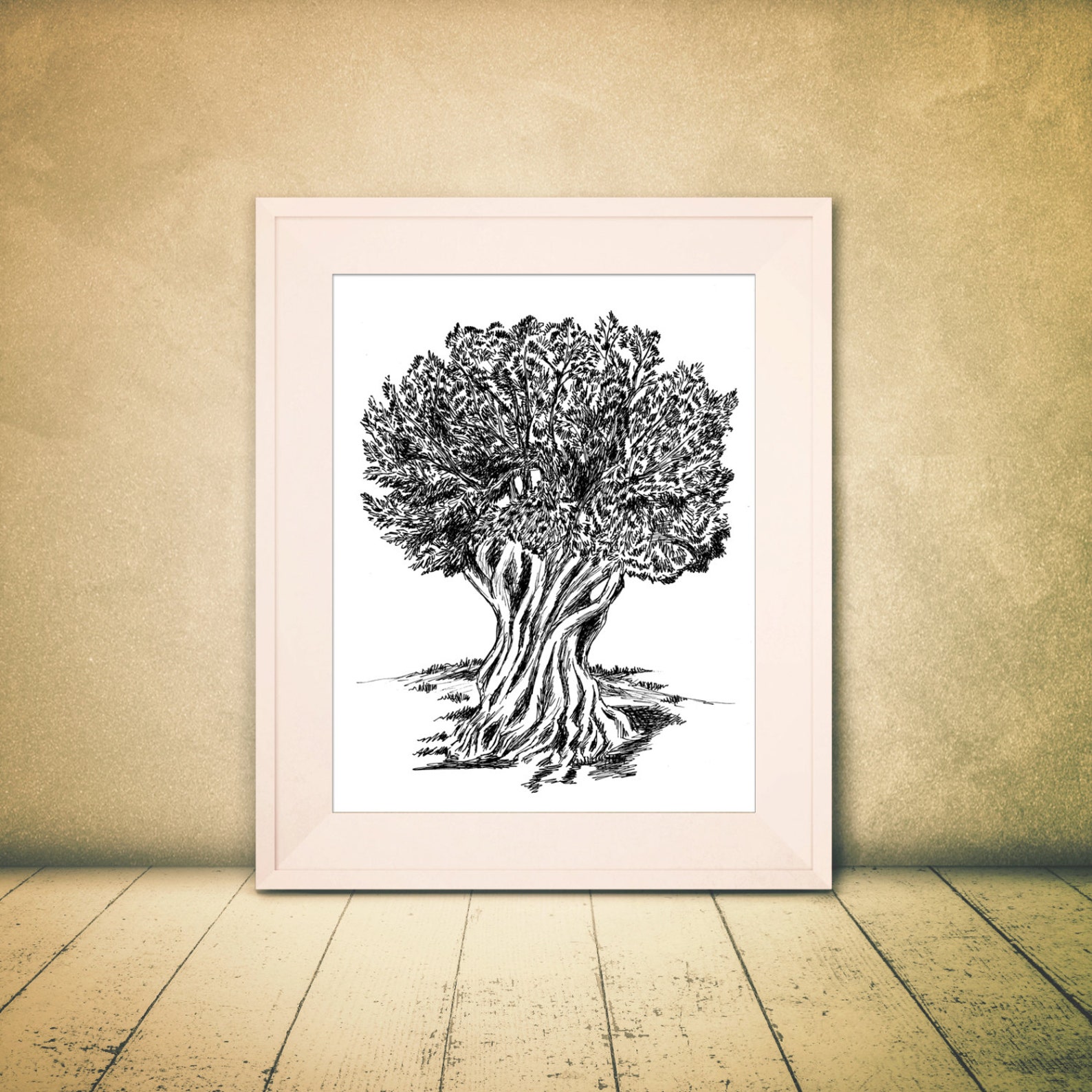 Olive Tree Paintings Tree Print Printable Wall Art Nature | Etsy