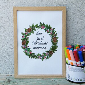 Customizable Digital Download Christmas Wreath Card, Personalized Quote ...