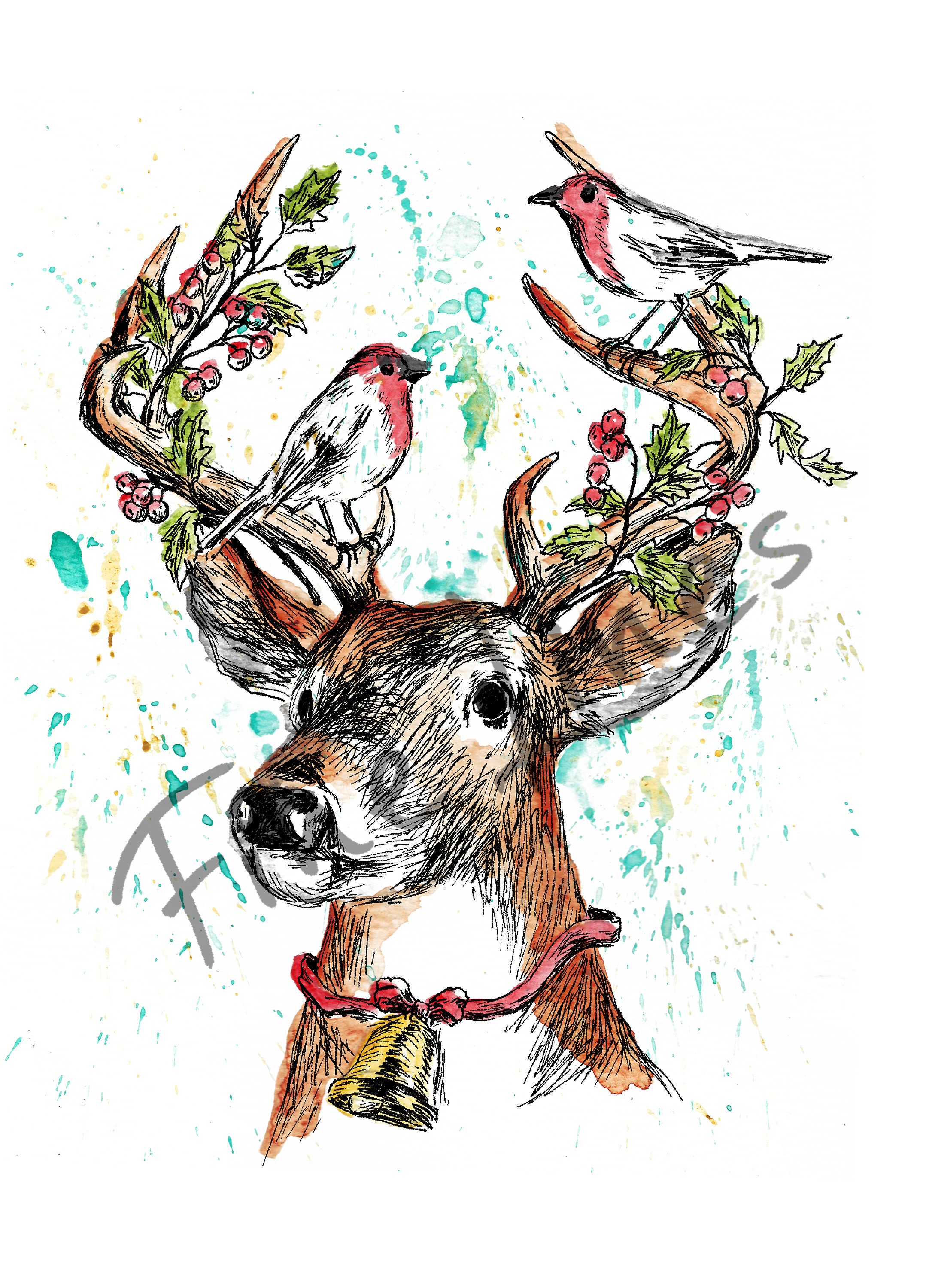 Christmas Reindeer Clipart Christmas Deer Wall Decor - Etsy Canada