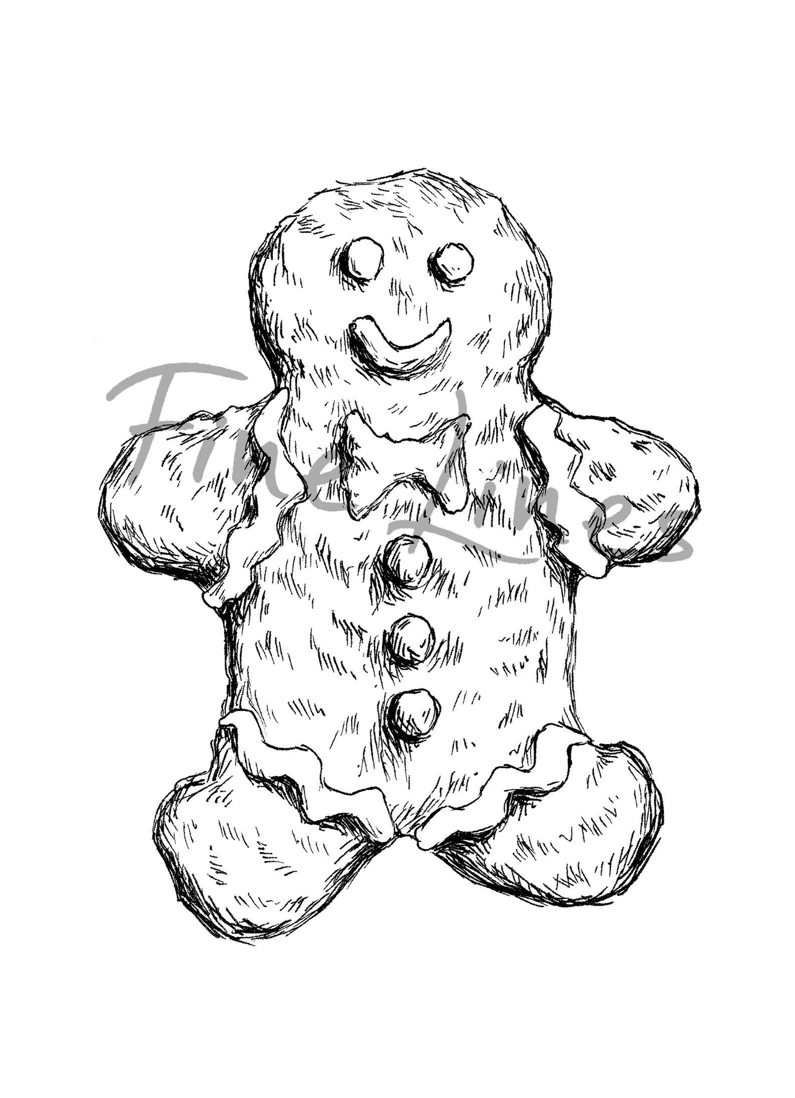 Ginger Bread Man Printable Christmas Coloring Pages Digital - Etsy