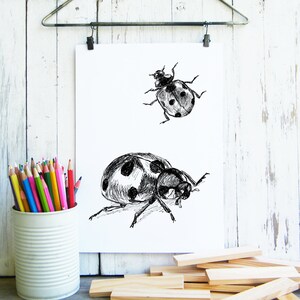 Kids Room Decor, Ladybug Printable, Ladybugs Wall Hanging, Insects ...