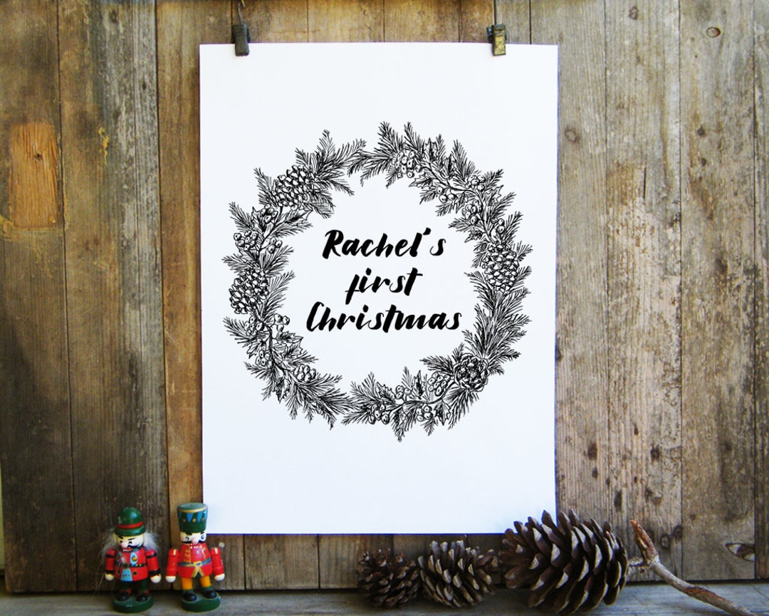 Customizable Digital Download Christmas Wreath Card, Personalized Quote ...