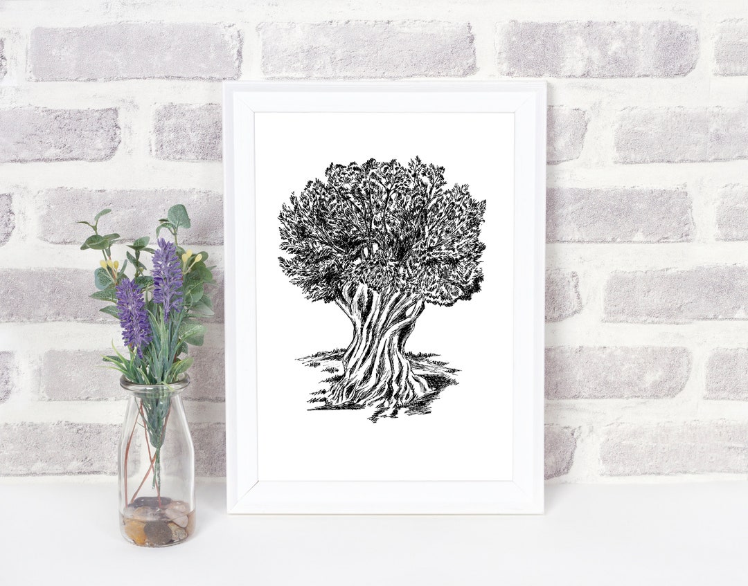 Olive Tree Paintings, Tree Print, Printable Wall Art, Nature Art Print ...