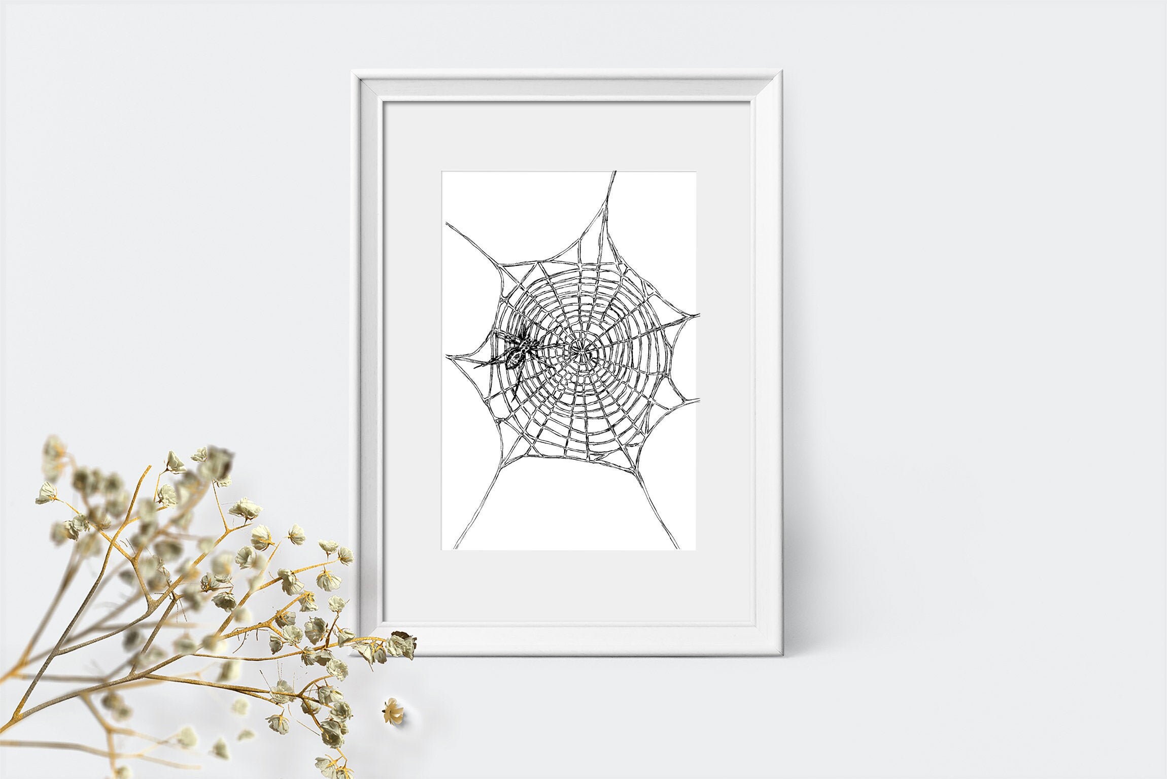 Halloween Spider Web Digital Print Black and White Cobwebs | Etsy