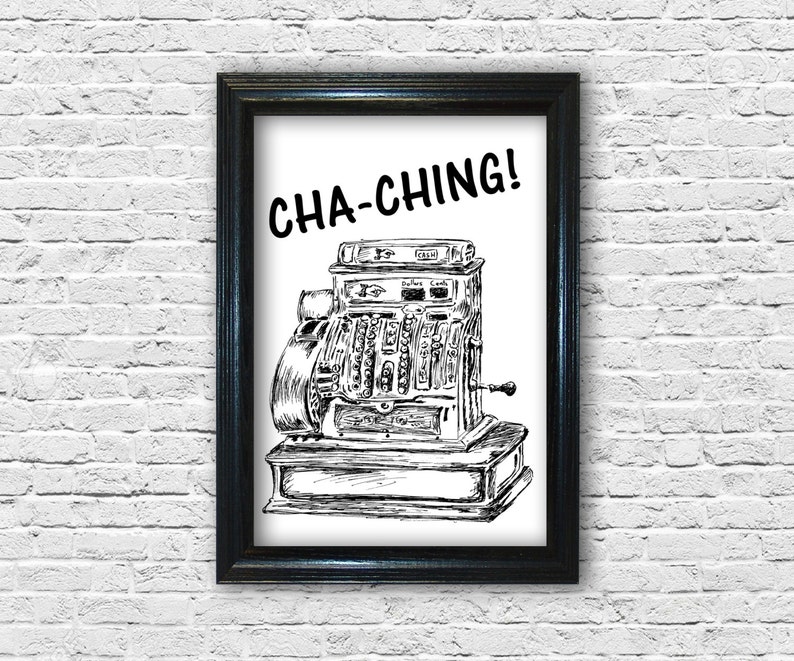 Quote Print Cha-ching Print Antique Cash Register Office - Etsy