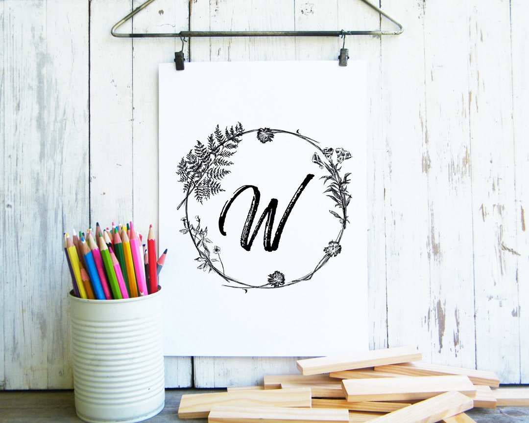 Instant Download Monogram, Monogram Poster, Custom Name Decor, Initial ...