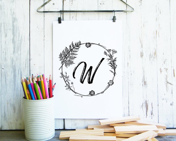 Instant Download Monogram Monogram Poster Custom Name Decor | Etsy
