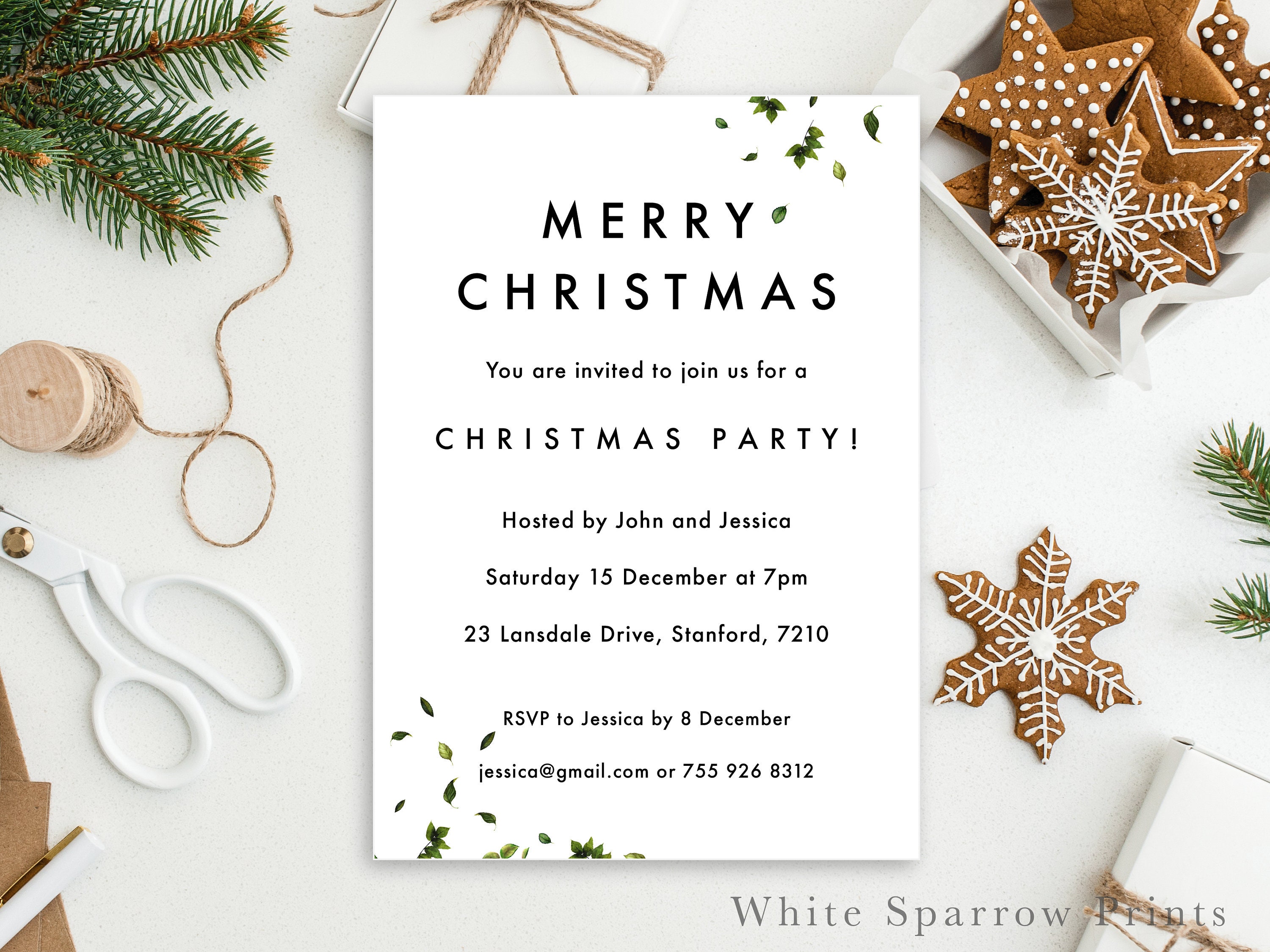 Christmas Party Invitation, Holiday Party Invite, Holiday Dinner Invite ...