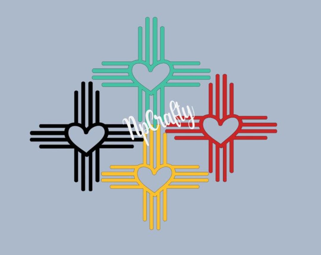 16 Colors and 10 Sizes! Beautiful Heart Zia Sun Symbol Vinyl Decal ...