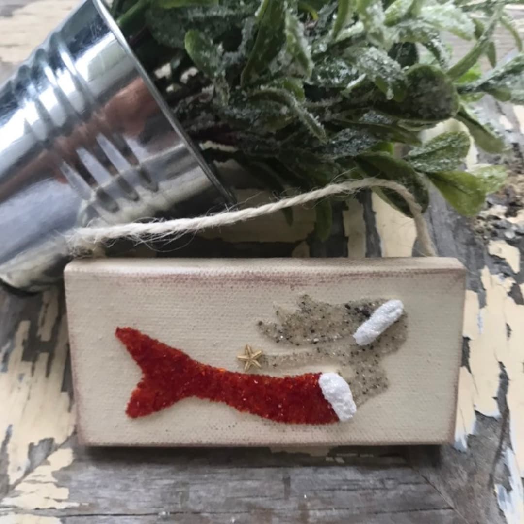 Santa Mermaid, Mermaid Santa, Christmas Mermaid, Christmas Ornament ...