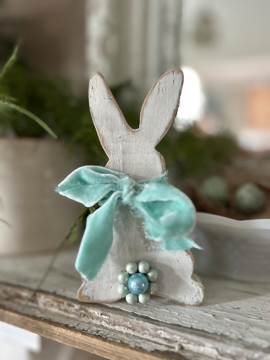White Bunny, Wood Bunny, Easter Decor, Spring Decor, Bunnies, Bunny ...