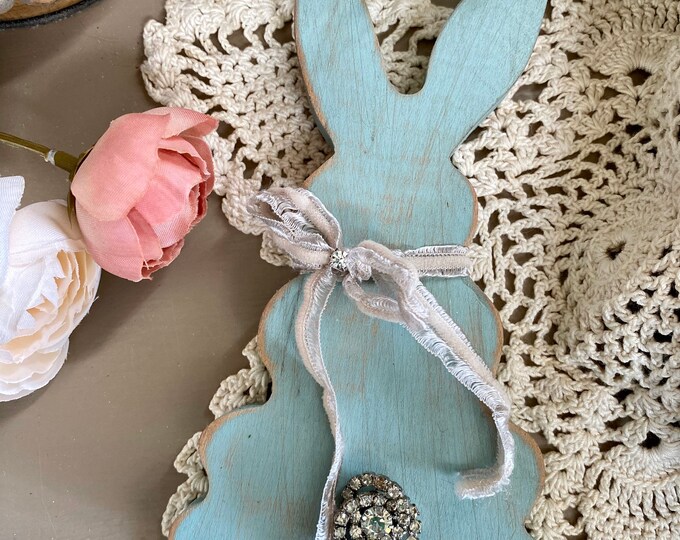 Bunny Bunny Decor Shabby Chic Bunny Farmhouse Bunny Easter - Etsy