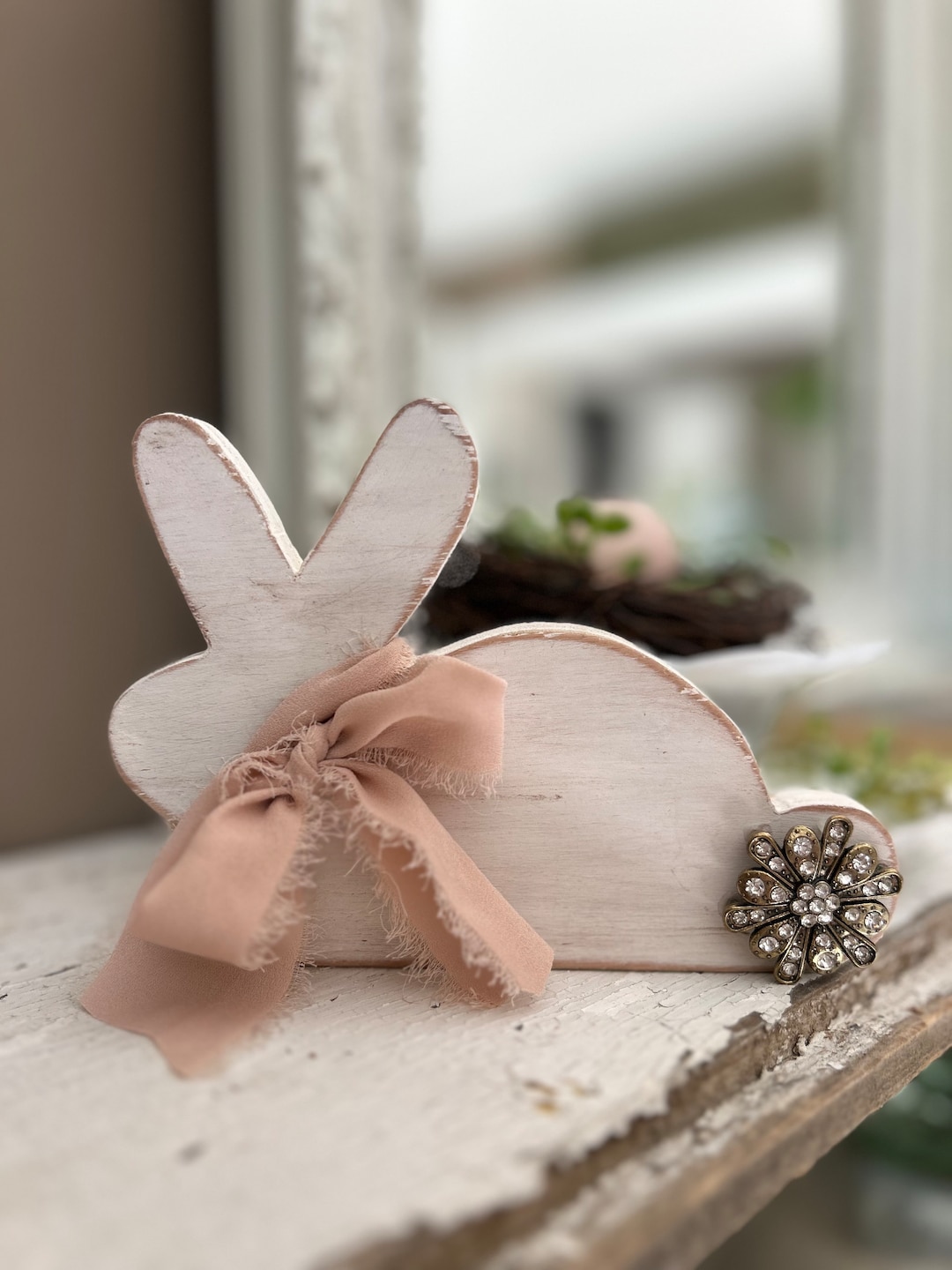 White Bunny, Wood Bunny, Wood Bunnies, Farmhouse Bunny, White Jewel ...