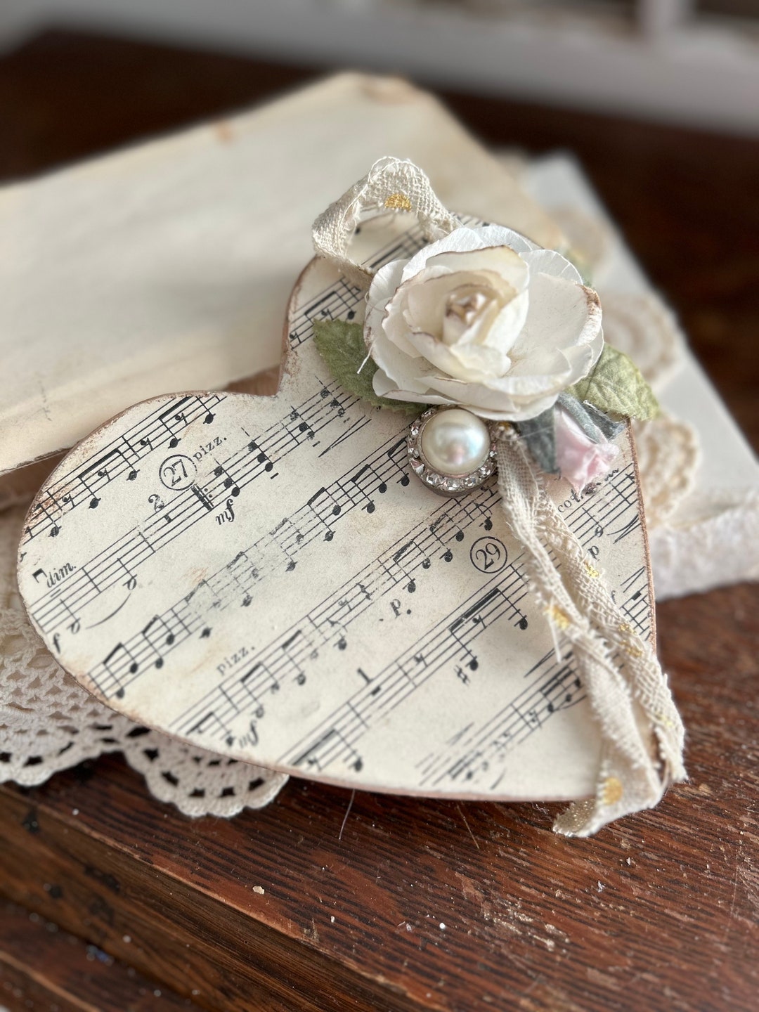 Hearts, Heart, Wood Heart, Music Sheet Heart, Vintage Heart, Vintage ...