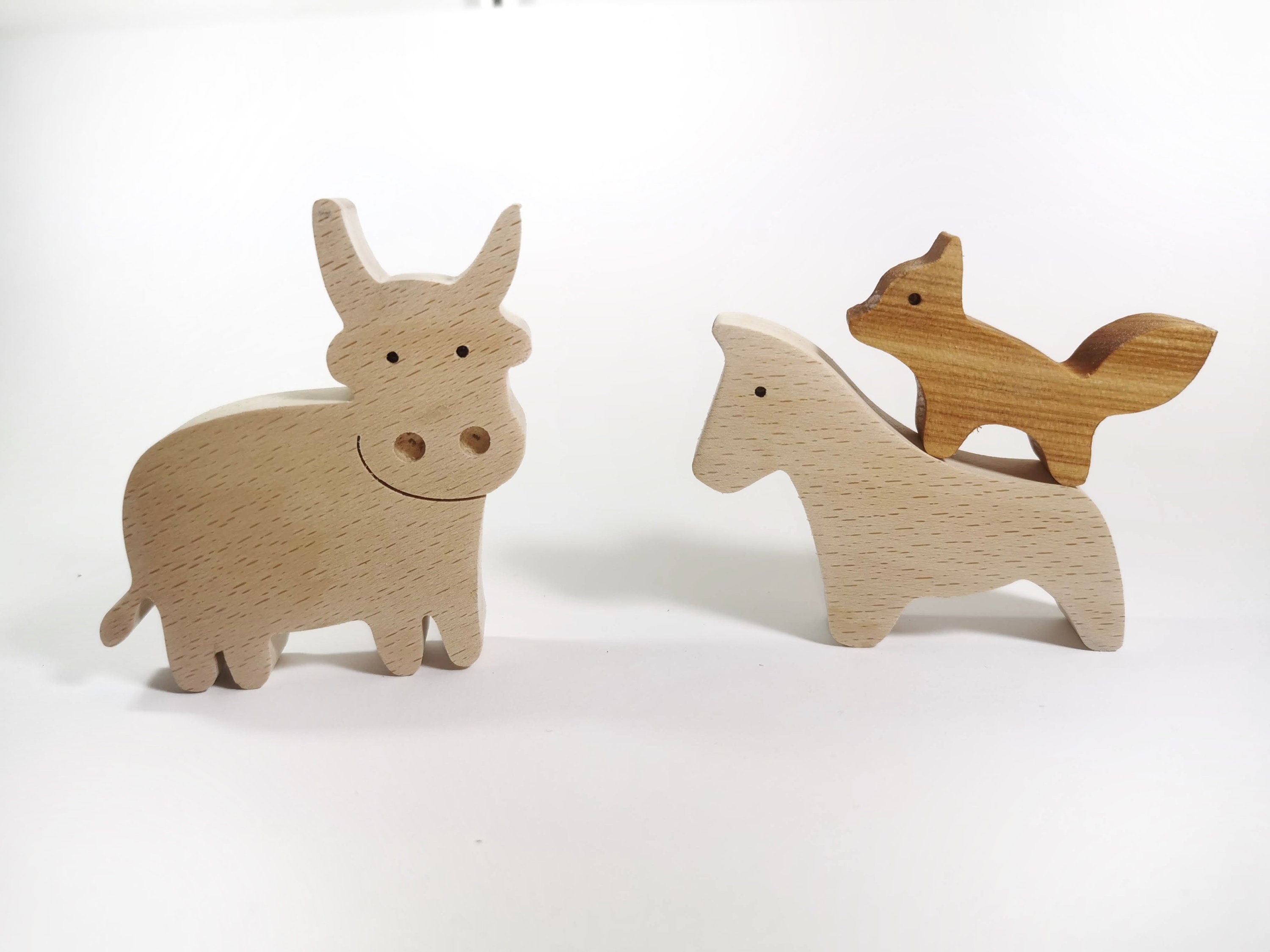 Wooden Toys farm animals Natural and Eco-friendly Toys | Etsy