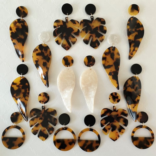 Tortoise Shell Earrings - Etsy