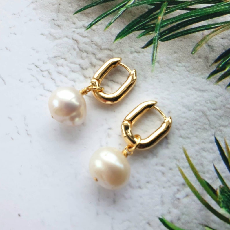 Baroque Pearl Earrings Pearl Drop Earrings Bridesmaid Gift | Etsy