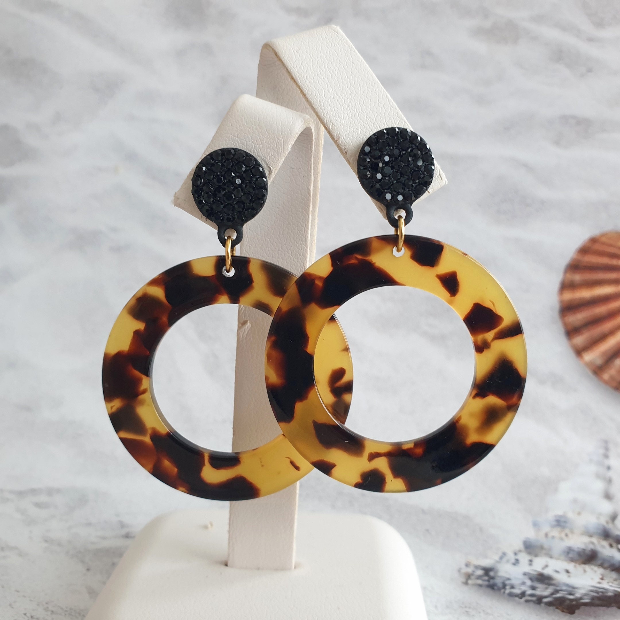 Tortoise Earrings,tortoise Hoop Earrings,tortoiseshell Earrings ...