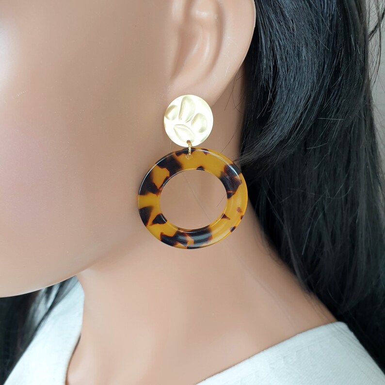 Tortoise Earrings,tortoise Hoop Earrings,tortoiseshell Earrings ...