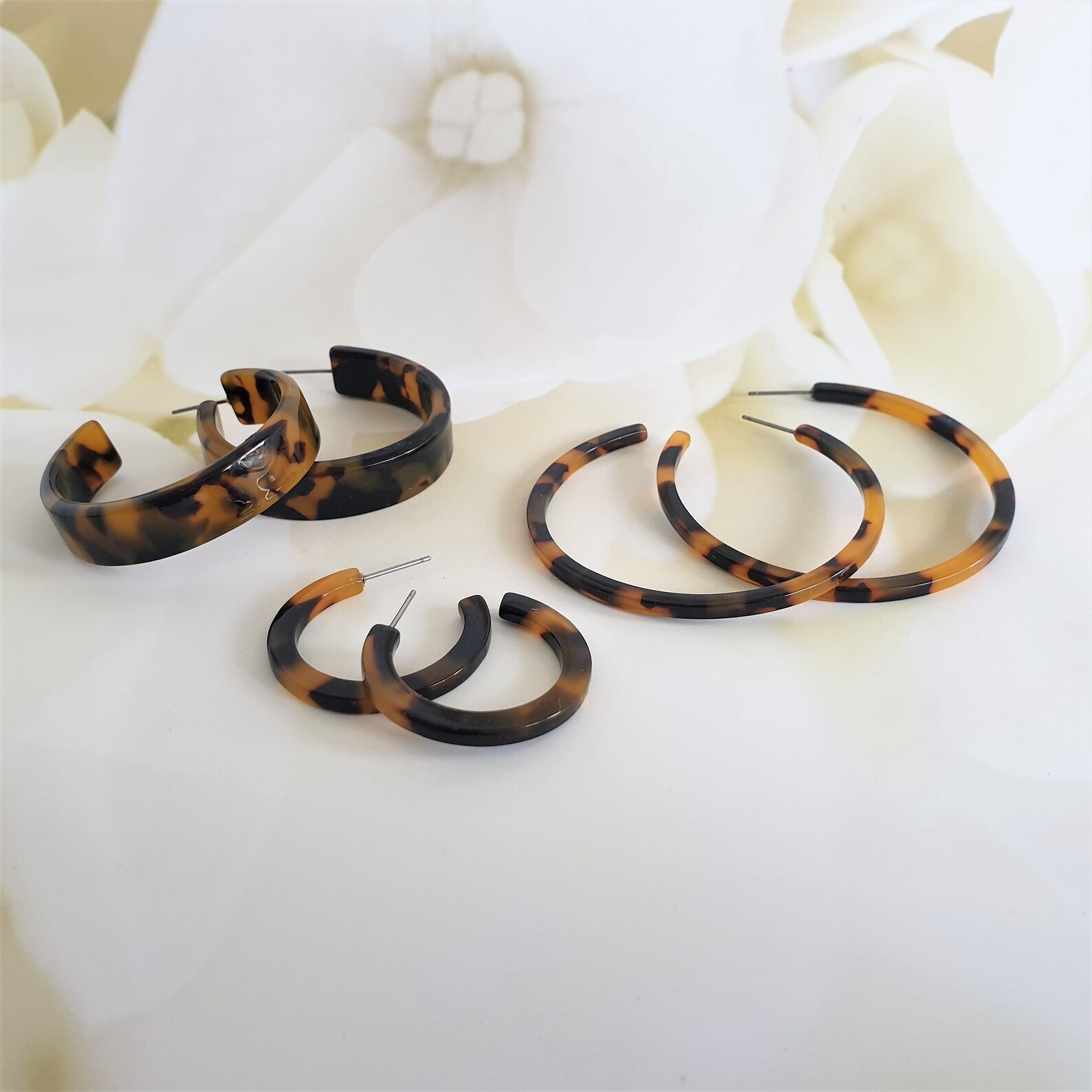 Tortoise Hoops Tortoise Hoop Earrings Half Hoop Earrings - Etsy