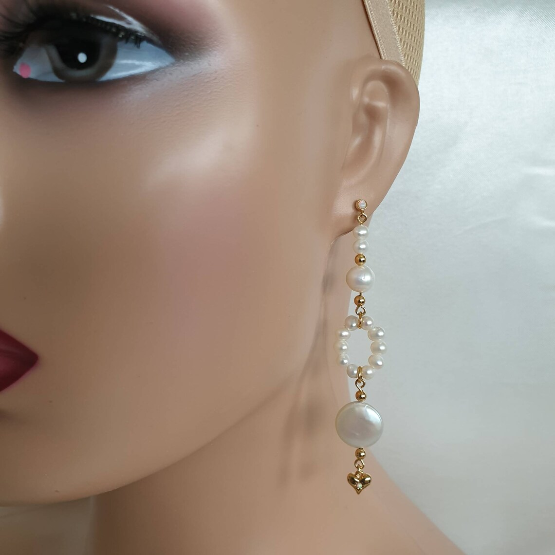Baroque earrings real pearl earrings long bridal earrings | Etsy