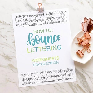 Bounce Lettering Worksheets, State Edition, Lettering Worksheets, Brush ...