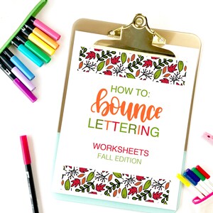 Bounce Lettering Worksheets Fall Edition Lettering - Etsy