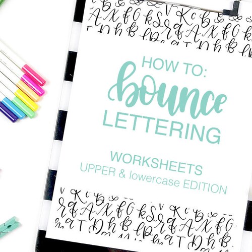 Bounce Lettering Worksheets Alphabet Edition Lettering - Etsy