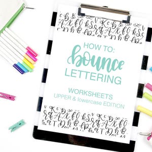 Bounce Lettering Worksheets, Alphabet Edition, Lettering Worksheets ...