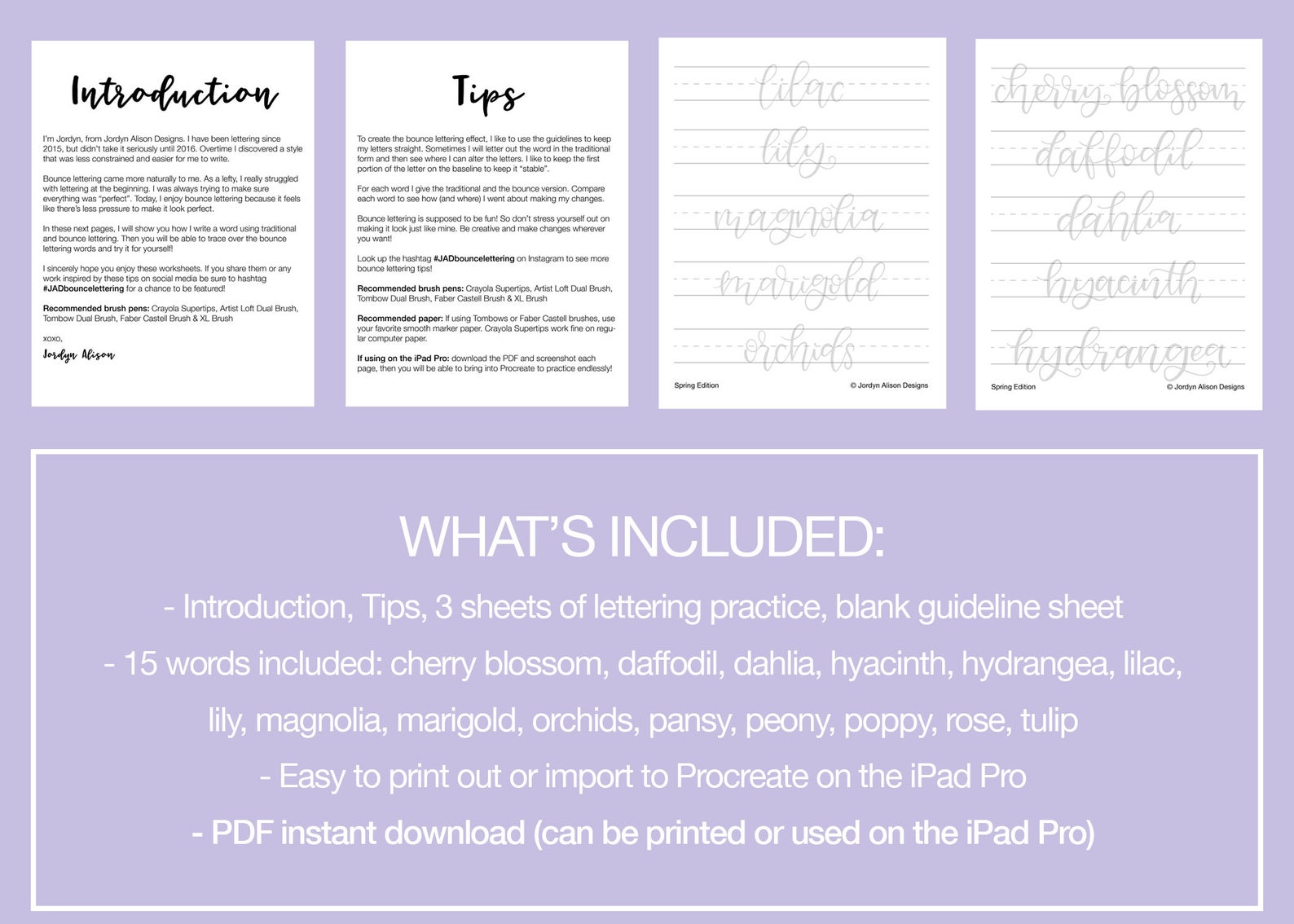 Bounce Lettering Worksheets Spring Edition Lettering - Etsy