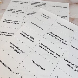 Printable TBR Cards With 35+ Prompts, TBR Reading Challenge, Book ...
