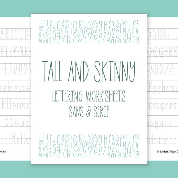 Monoline Lettering Worksheet - Etsy