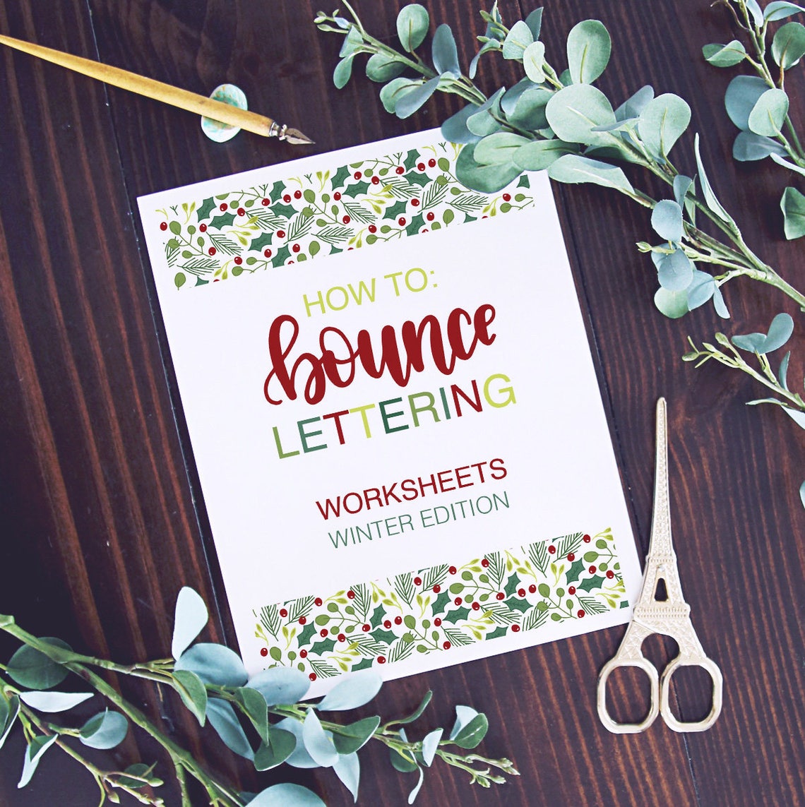 Bounce Lettering Worksheets Winter Edition Lettering - Etsy