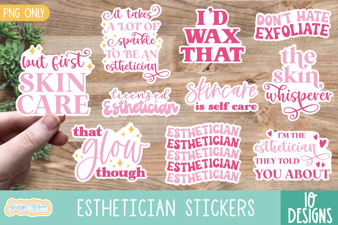 Esthetician Printable Stickers, Esthetician Png Stickers, Print Then ...