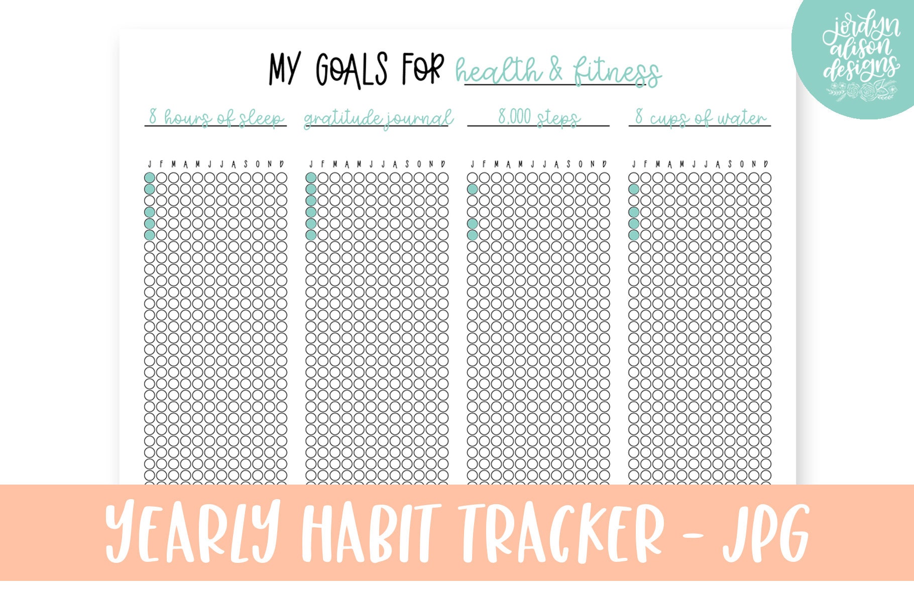 Yearly Habit Tracker Instant Download New Year's | Etsy