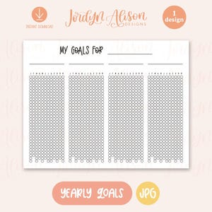 Yearly Habit Tracker, Instant Download, New Year's Resolutions, Planner ...