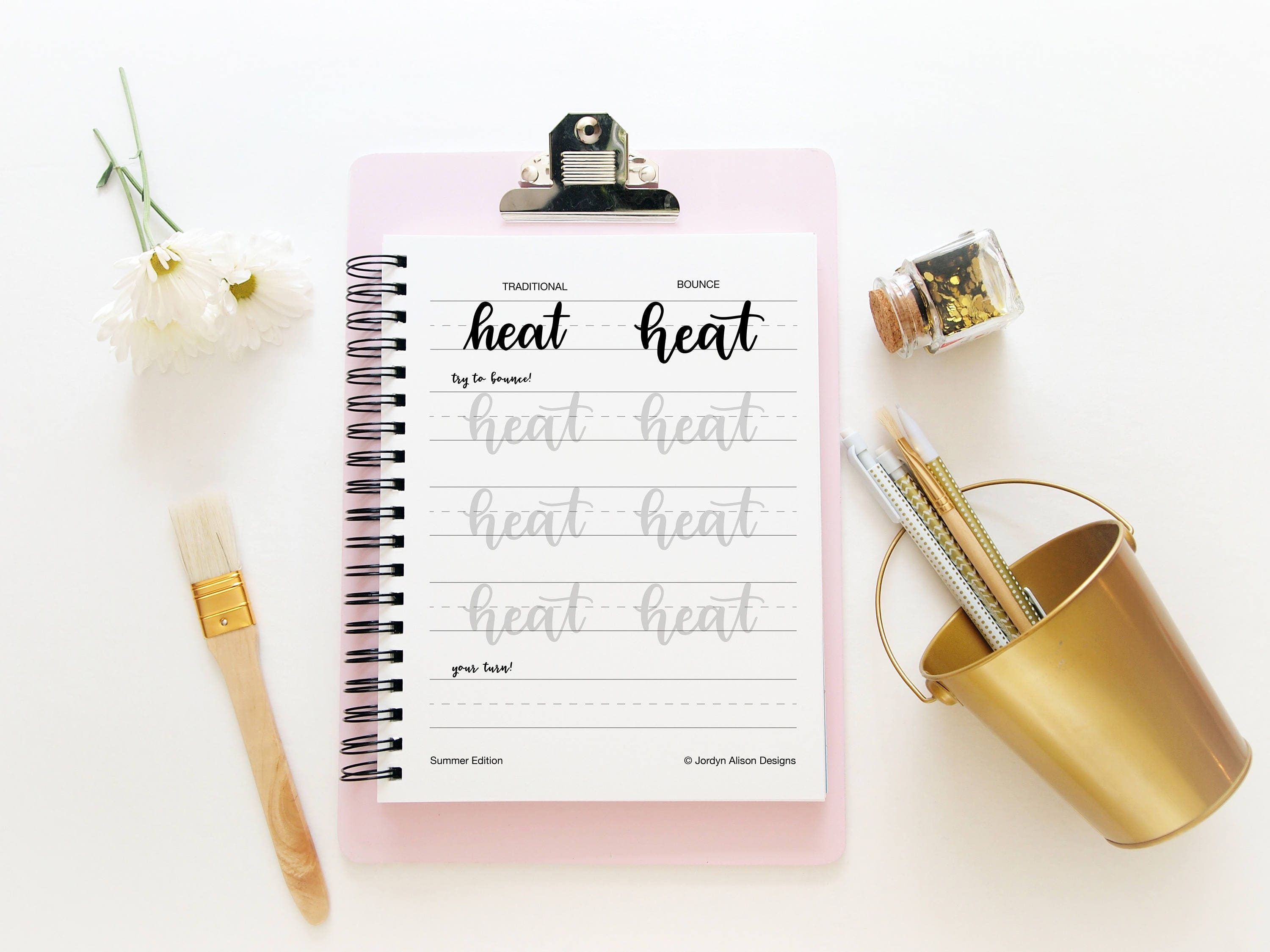 Bounce Lettering Worksheets Summer Edition Lettering - Etsy