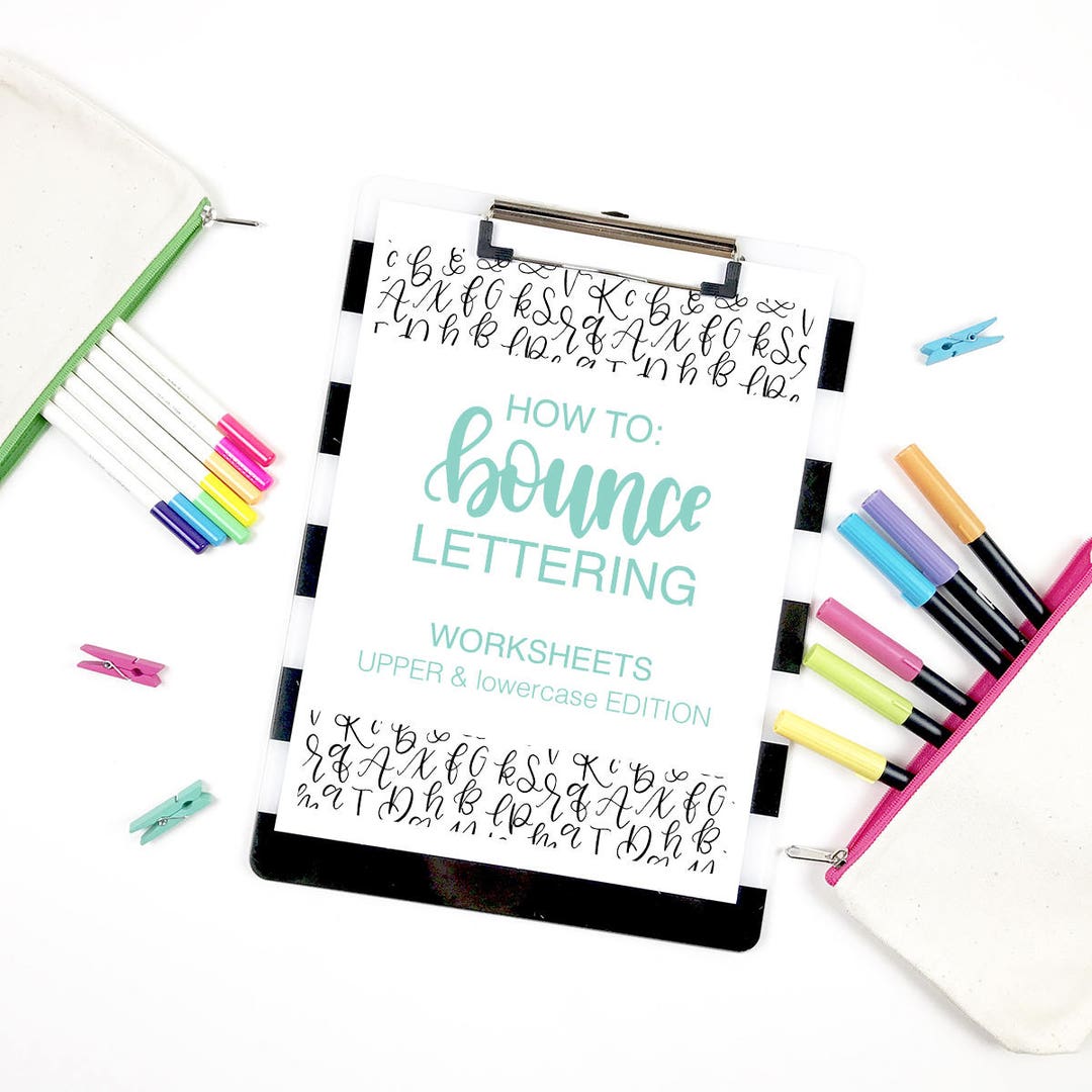 Bounce Lettering Worksheets, Alphabet Edition, Lettering Worksheets ...