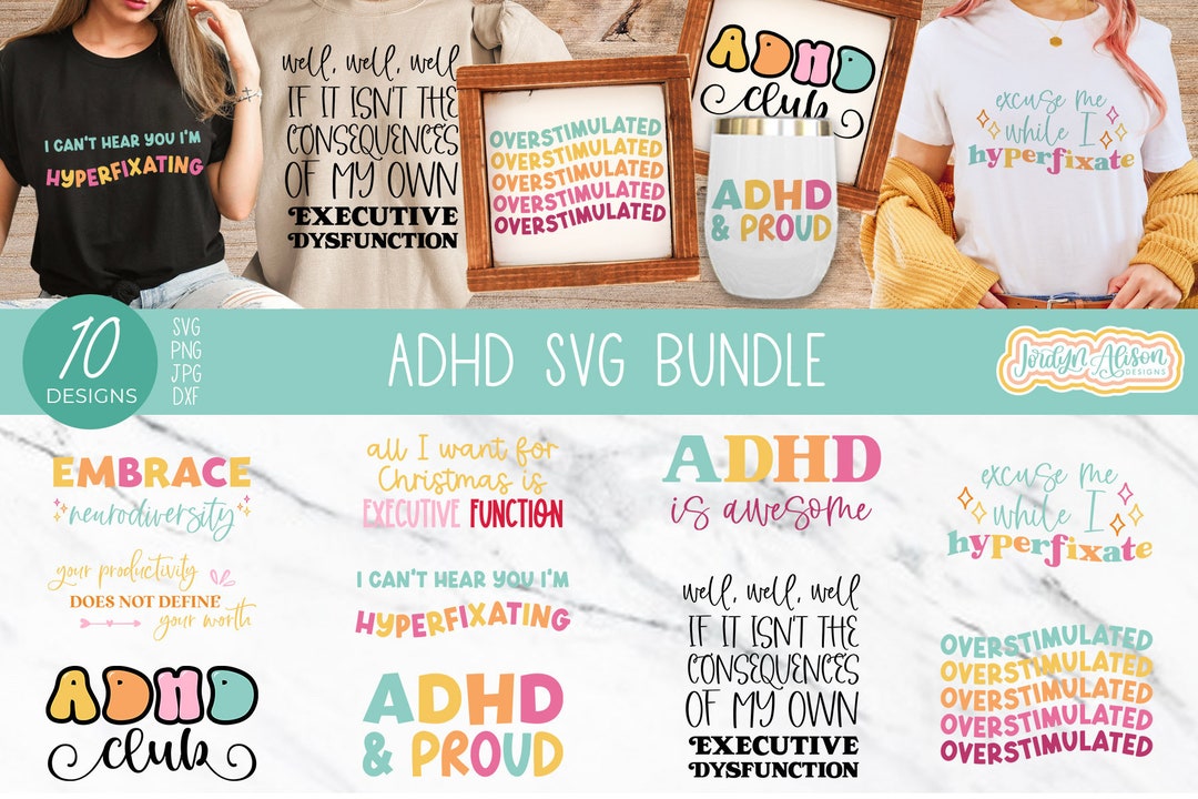 ADHD Svg Bundle, Neurodivergent Svg, Neuro Spicy Svg, Adhd Autism Svg ...