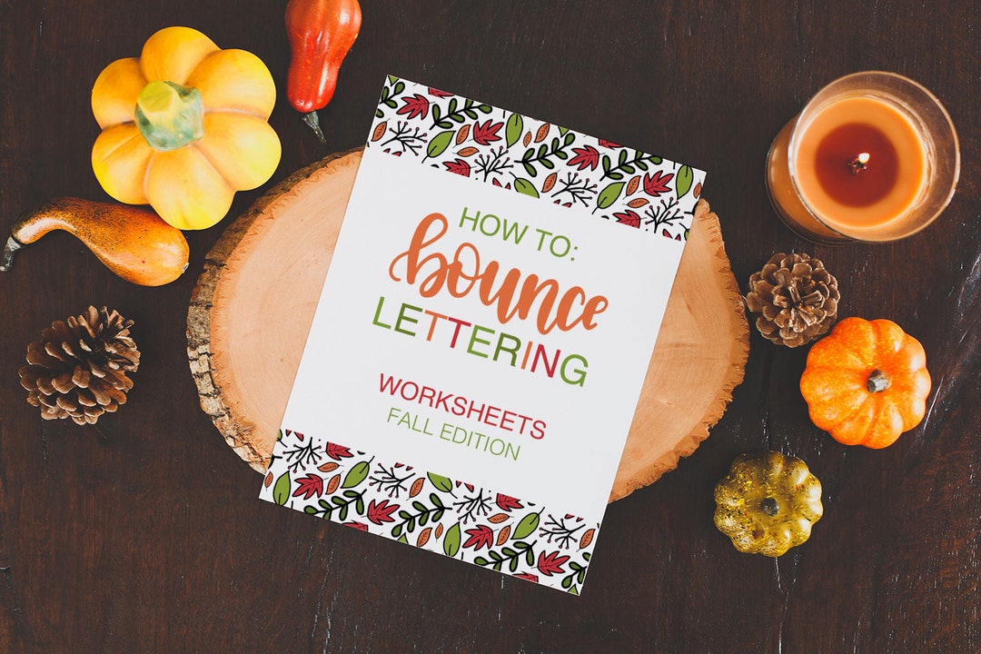 Bounce Lettering Worksheets Fall Edition Lettering - Etsy